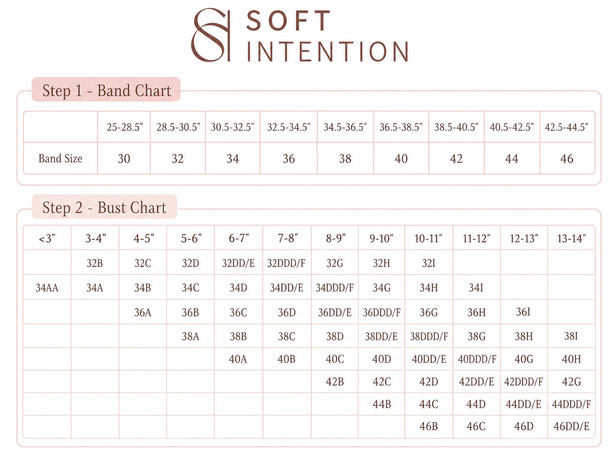 Bra Size Calculator & Chart | How to Measure Bra Size | Soft Intention